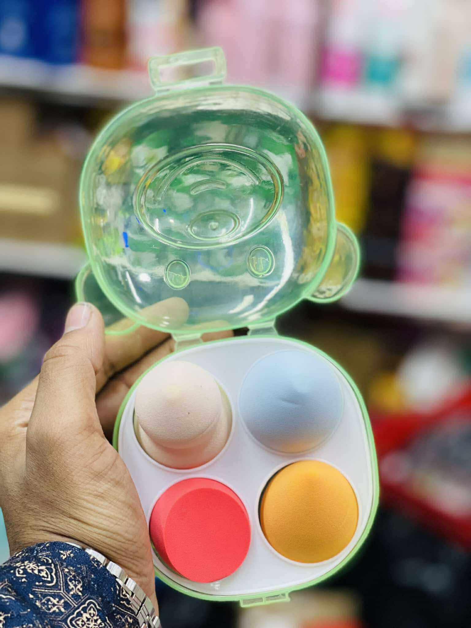 4 pcs Super Soft Beauty Blender Box - Random Color (N)