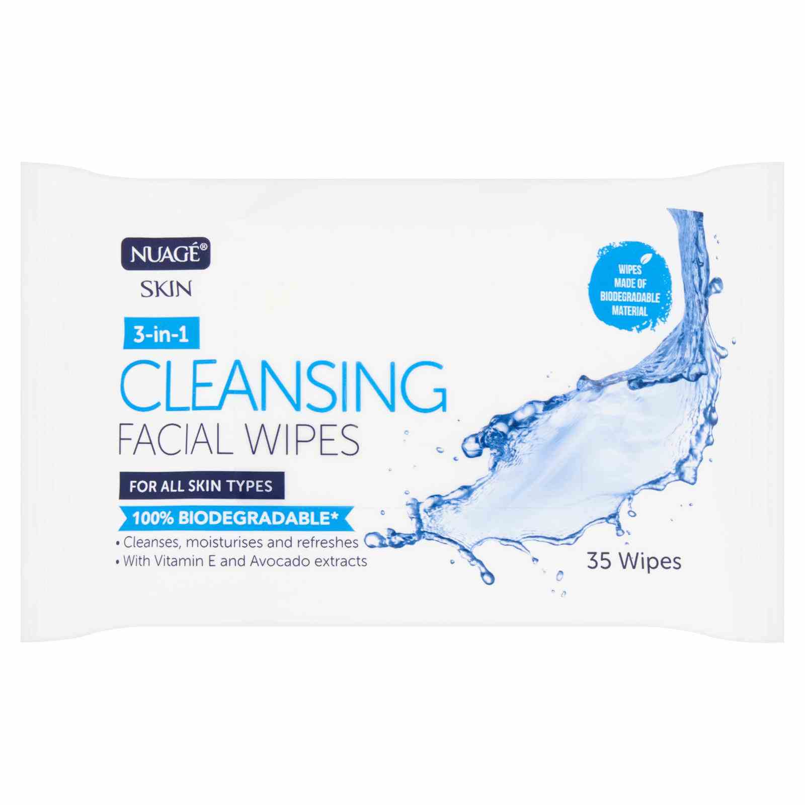 Nuage 3-In-1 Cleansing Facial Wipes 25pcs